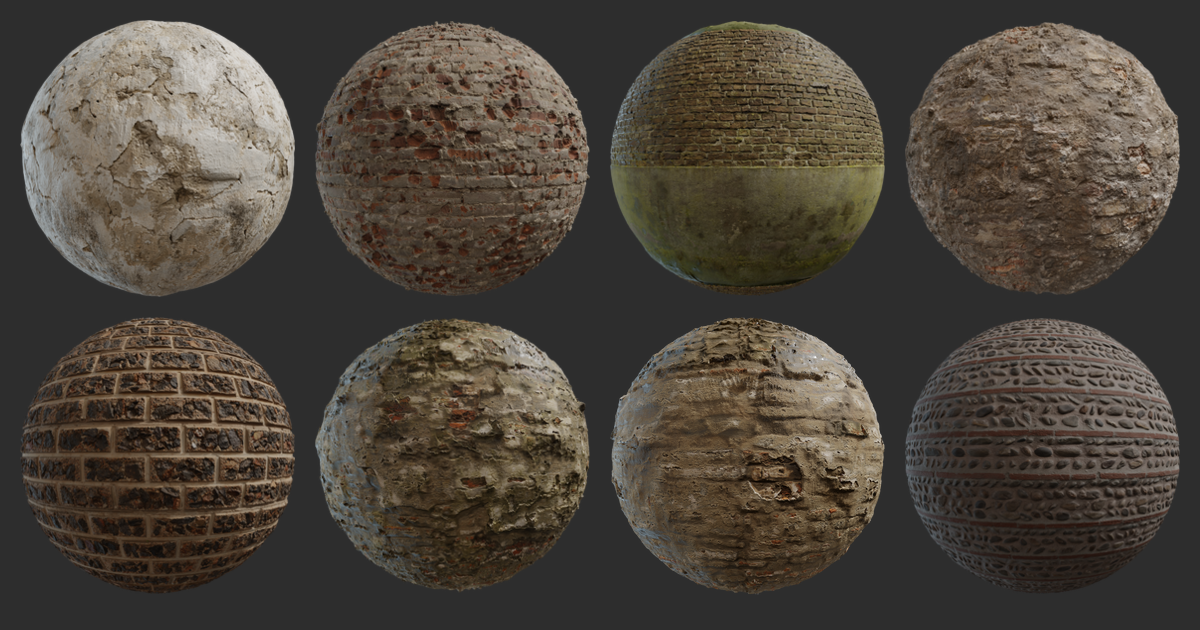 Textures: Brick > Man Made > Outdoor > Plaster-concrete • Poly Haven