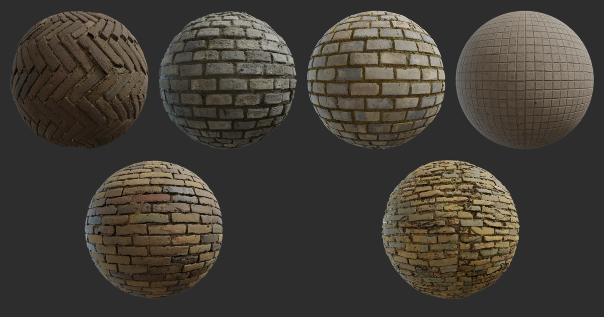 Textures: Brick > Outdoor > Dirty > Floor • Poly Haven