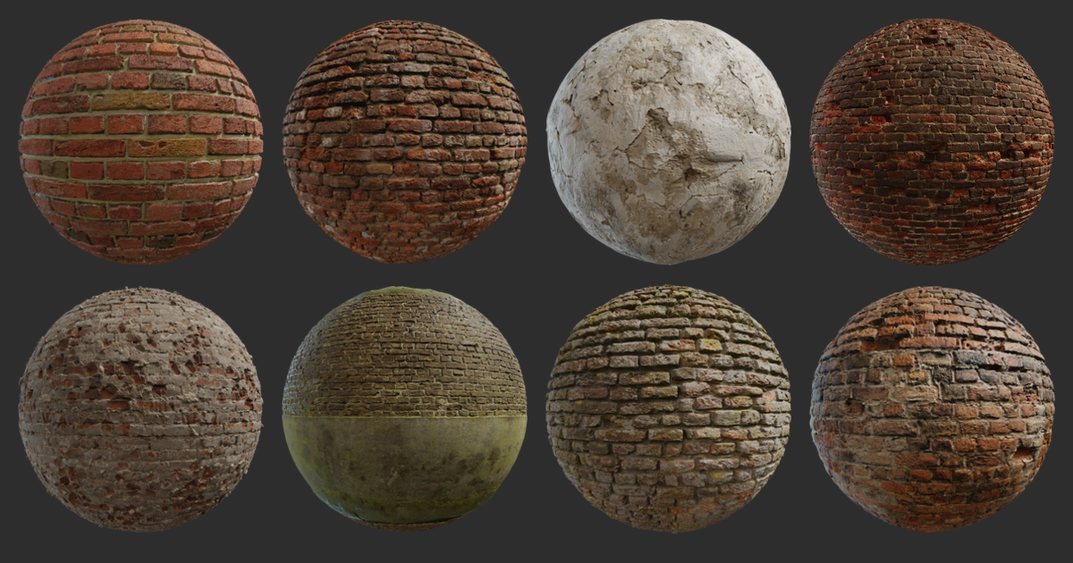 Textures: Brick > Wall > Outdoor > Dirty • Poly Haven