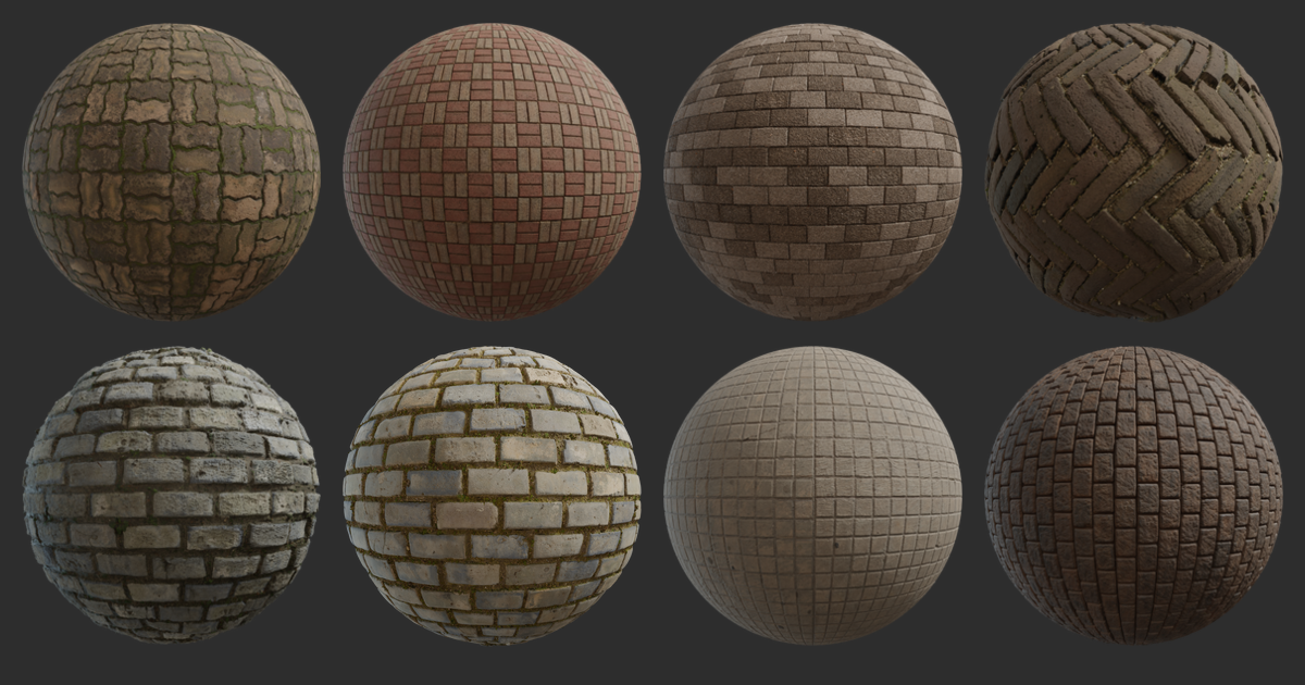 Textures: Floor > Brick > Outdoor • Poly Haven