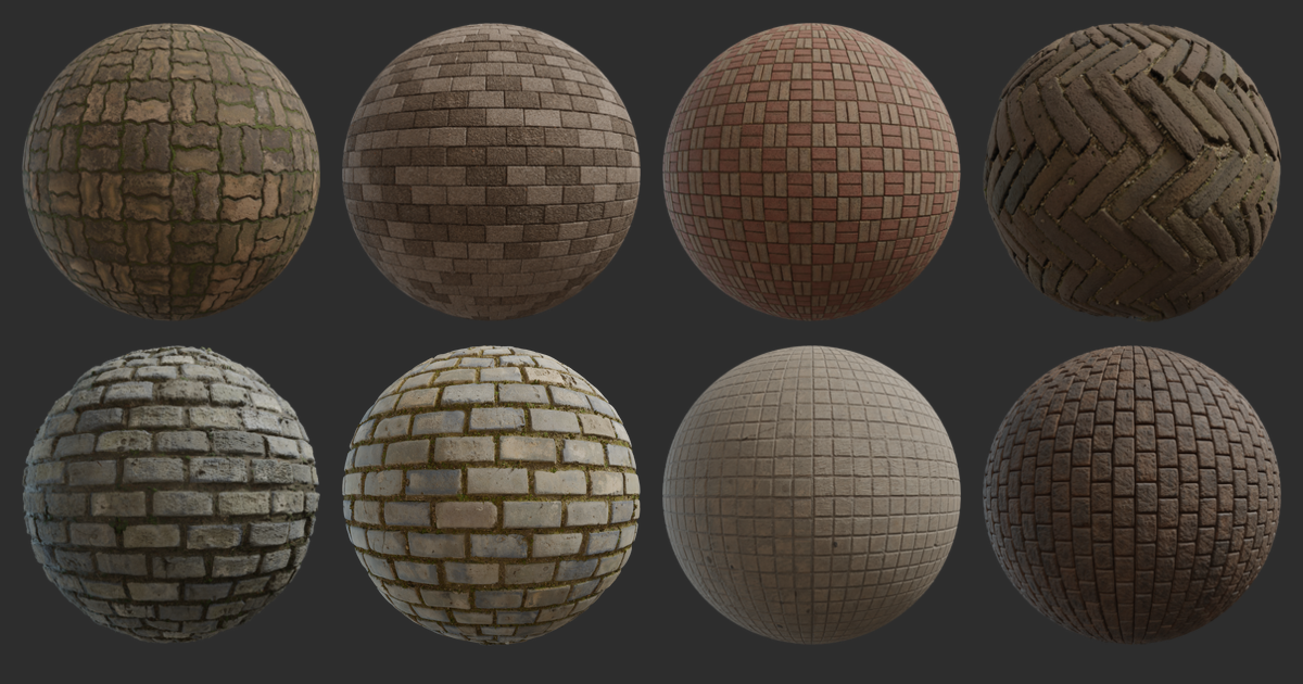 Textures: Floor > Man Made > Brick > Outdoor • Poly Haven