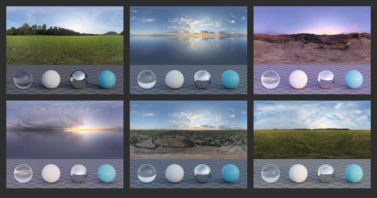 HDRIs: Nature > Natural Light > Sunrise-sunset > Partly Cloudy • Poly Haven