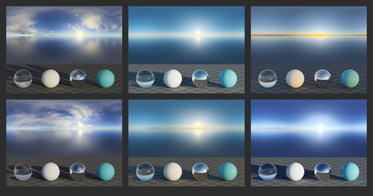 HDRI: Nature > Sunrise-sunset > High Contrast > Pure Skies • Poly Haven