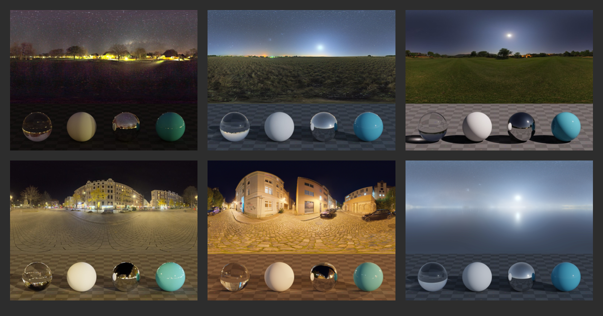 HDRIs: Night > High Contrast > Outdoor > Clear • Poly Haven