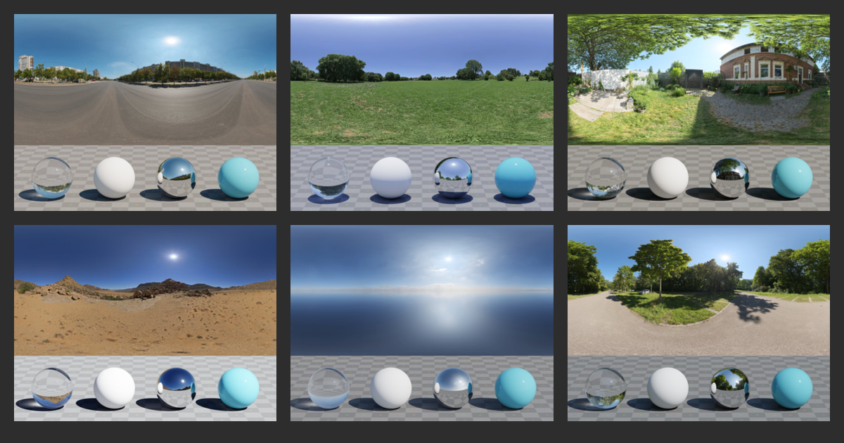HDRIs: Outdoor > High Contrast > Clear > Midday • Poly Haven