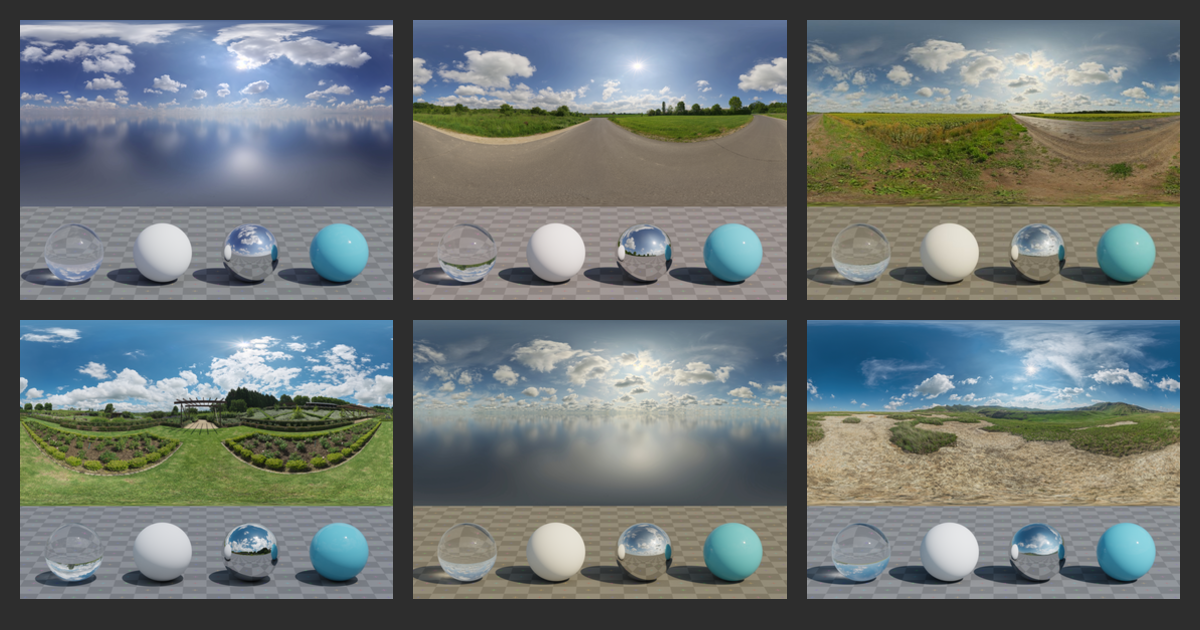 HDRIs: Outdoor > Partly Cloudy > High Contrast > Midday • Poly Haven