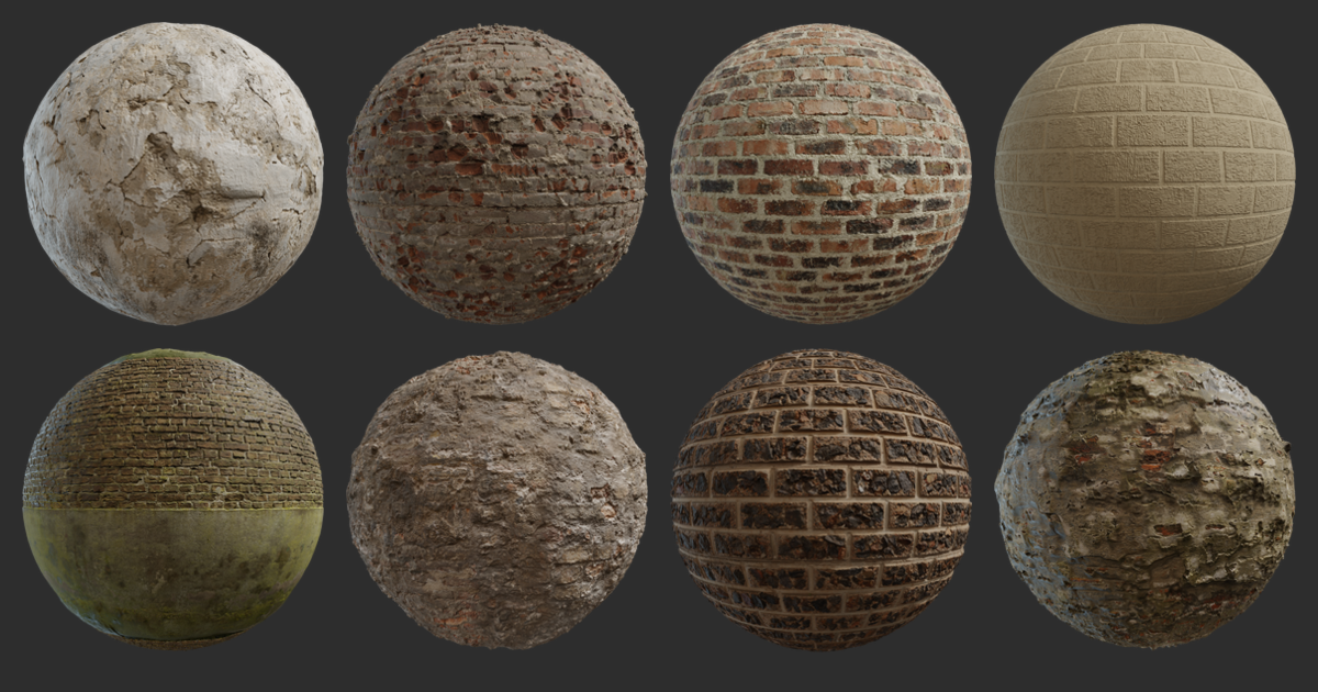 Textures: Plaster-concrete > Brick > Wall • Poly Haven