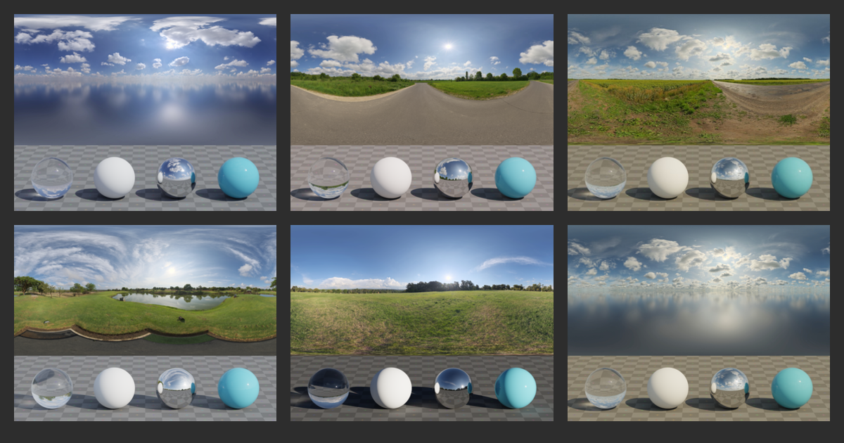 HDRIs: Skies > Nature > High Contrast > Partly Cloudy • Poly Haven
