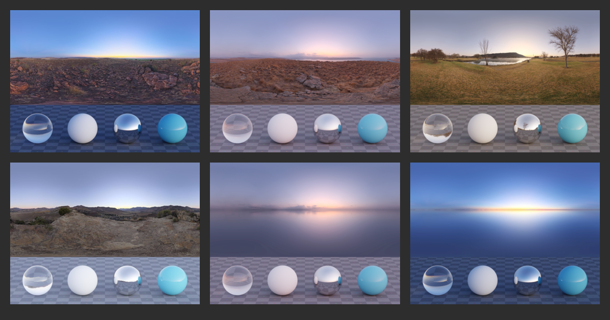 HDRIs: Sunrise-sunset > Low Contrast > Nature > Clear • Poly Haven